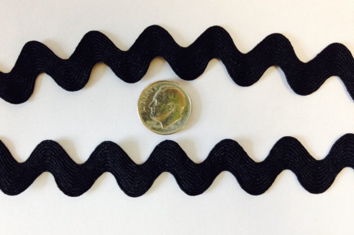 Black Rick Rack, Vintage, .75 Inch Wide, Polyester. Lots of 18 Yards ...