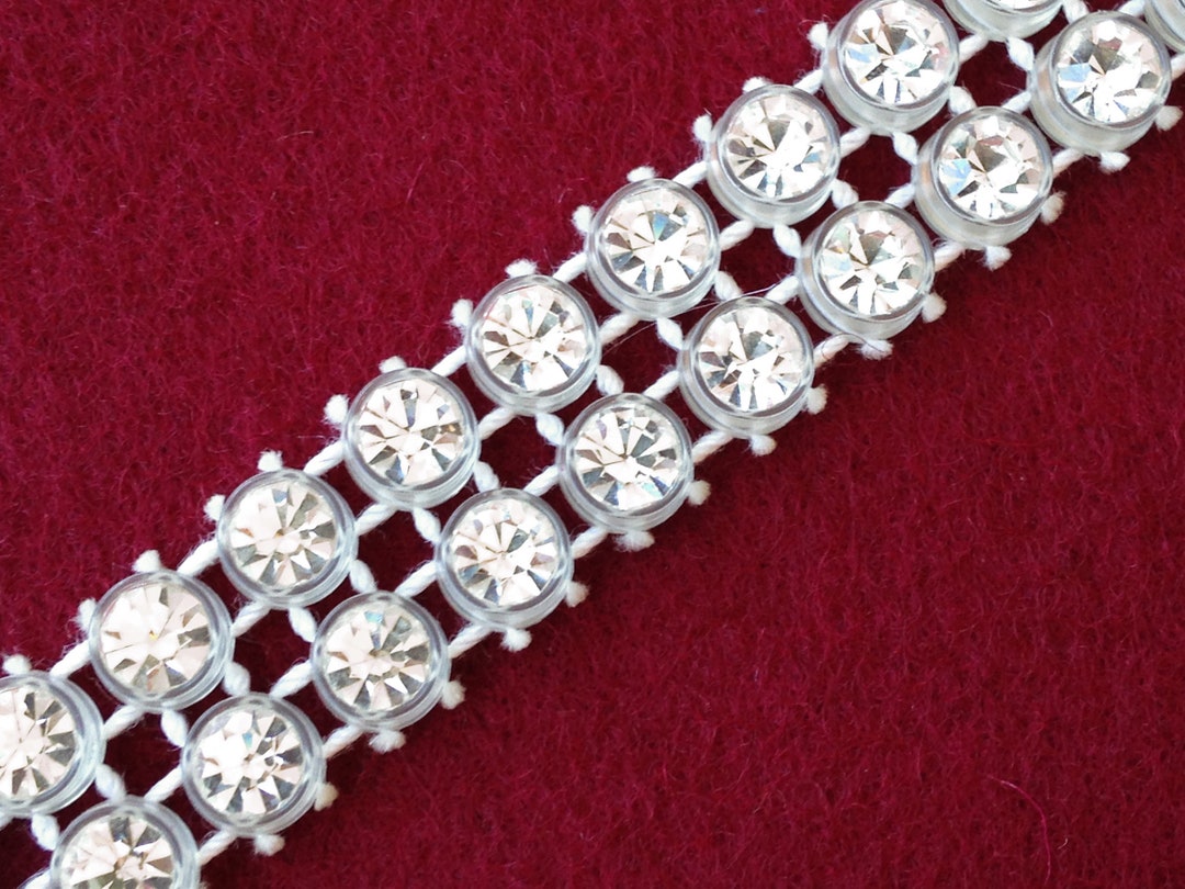 First Quality Austrian Crystals in a Double Row, 1/2" Wide, From the ...