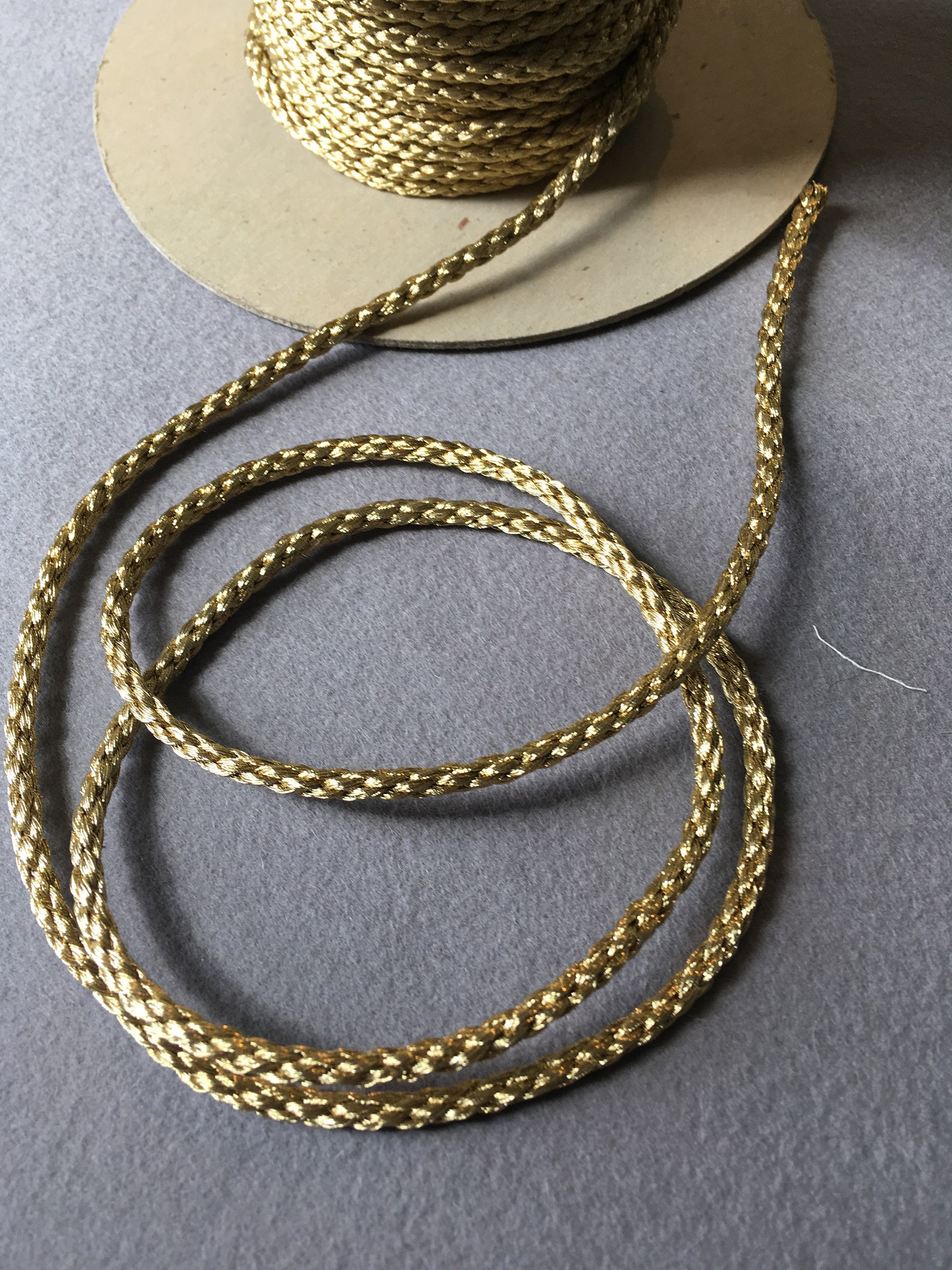 Pale Gold Lurex Braided Cord. 3/16" Diameter, Lots of 5 1/2 Yards - Etsy