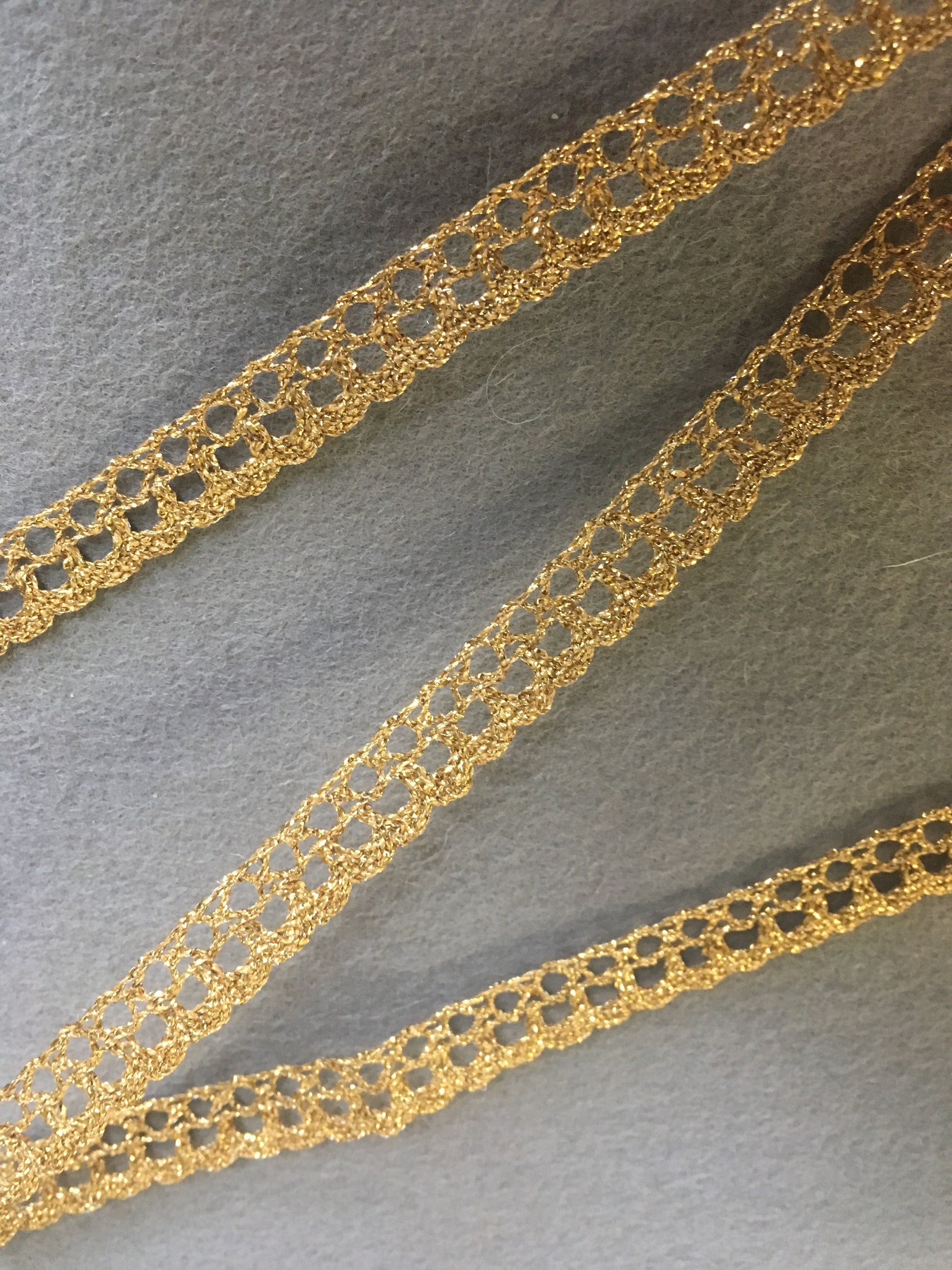 Antique Gold Metallic Lace With One Scalloped Edge. 7/8 Wide, Lots of 7 ...