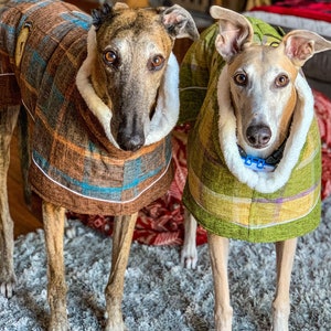 Greyhound Lurcher & Whippet Tweed Fleece Jacket Fully Lined, Greyt ...