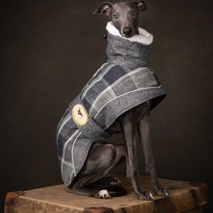 Greyhound Lurcher & Whippet Tweed Fleece Jacket Fully Lined, Greyt ...