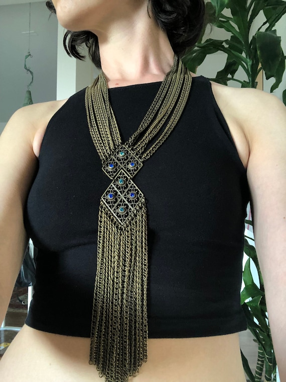 Huge bronze color, fantasy, Tassel, body chain, costu… - Gem