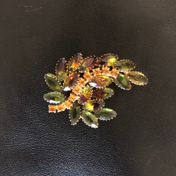 1940s Vintage Green, root beer, gold, amber, rhinesto… - Gem