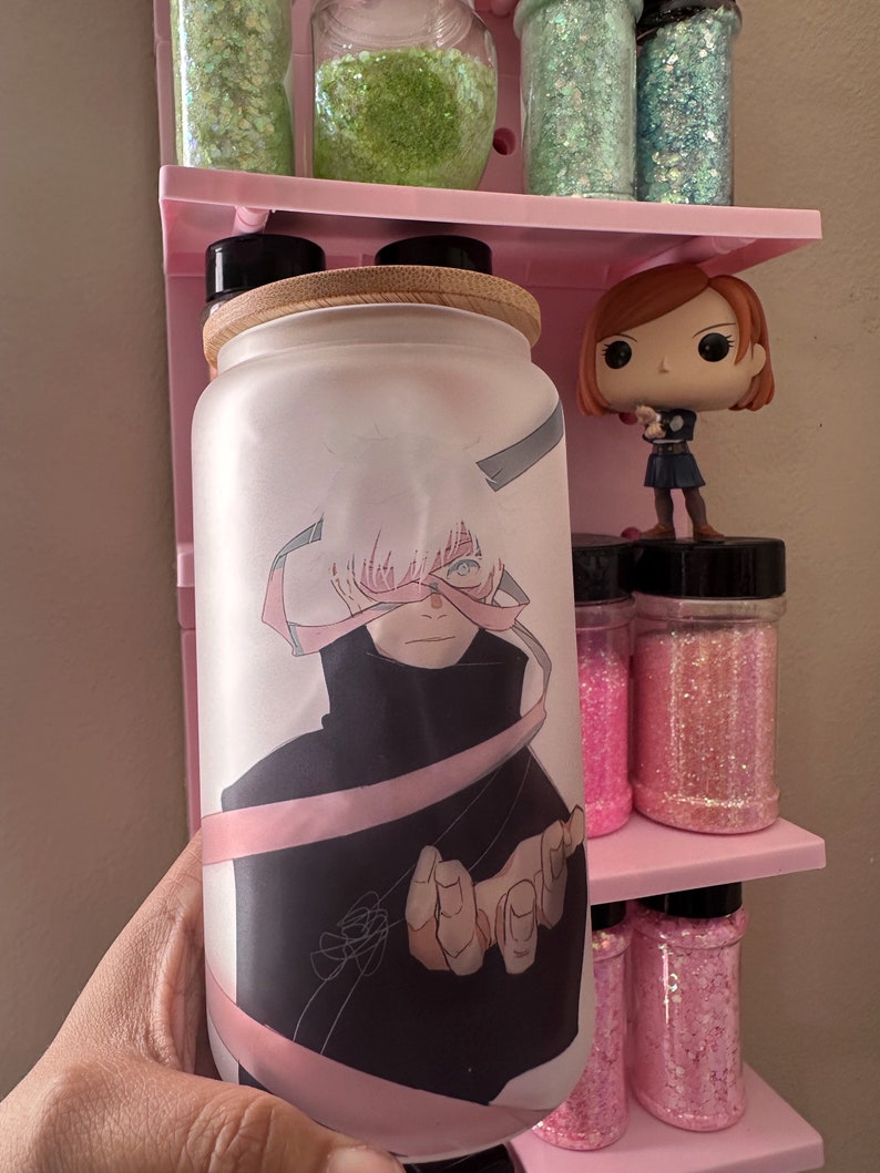 Gojo Saturo Gojo Jujutsu Kaisen Anime Glass Can 16oz Anime Cup Itadori ...