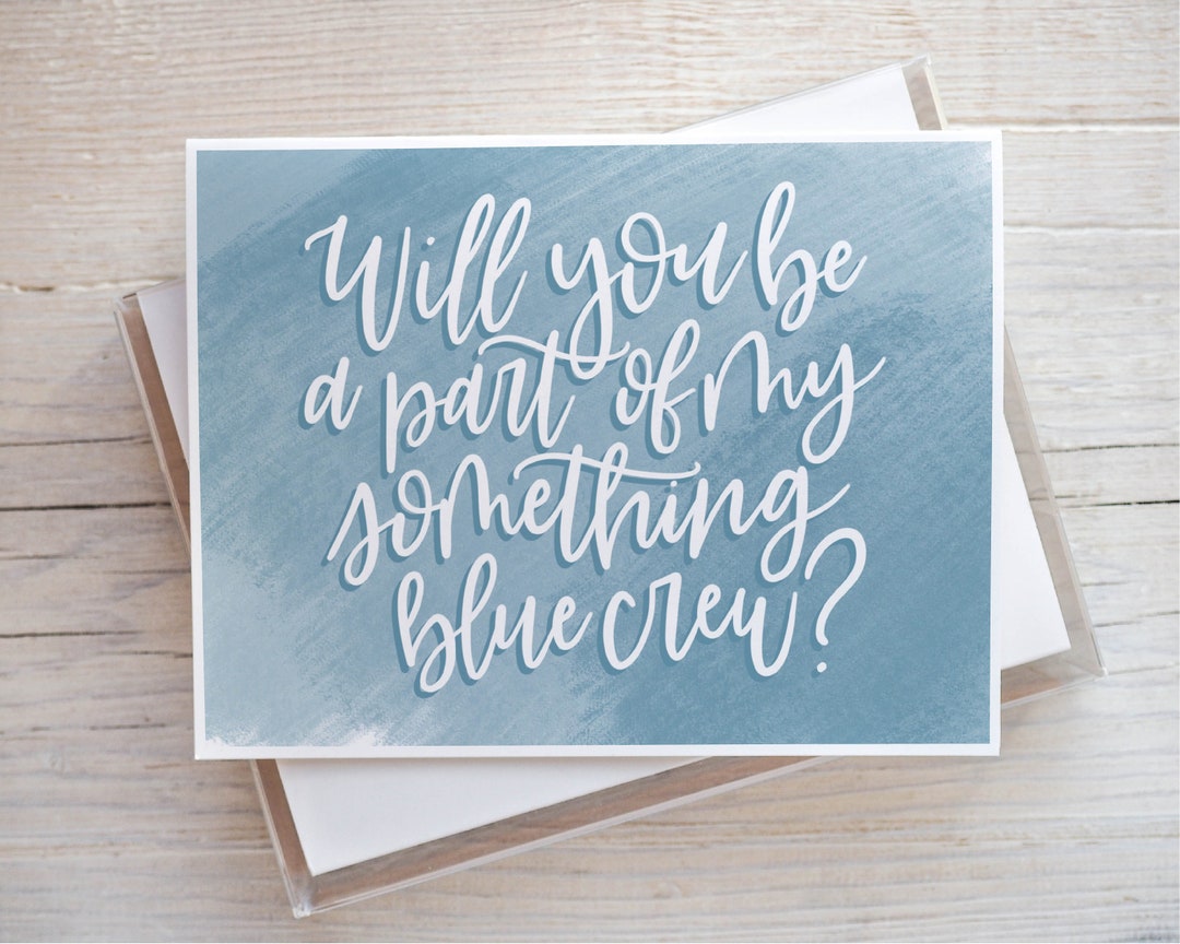 BEST SELLER Something Blue Crew Card, Wedding Party Proposal Card ...