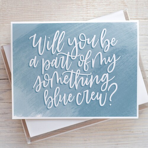 DIGITAL Will You Be My Something Blue Crew Card Wedding Party - Etsy