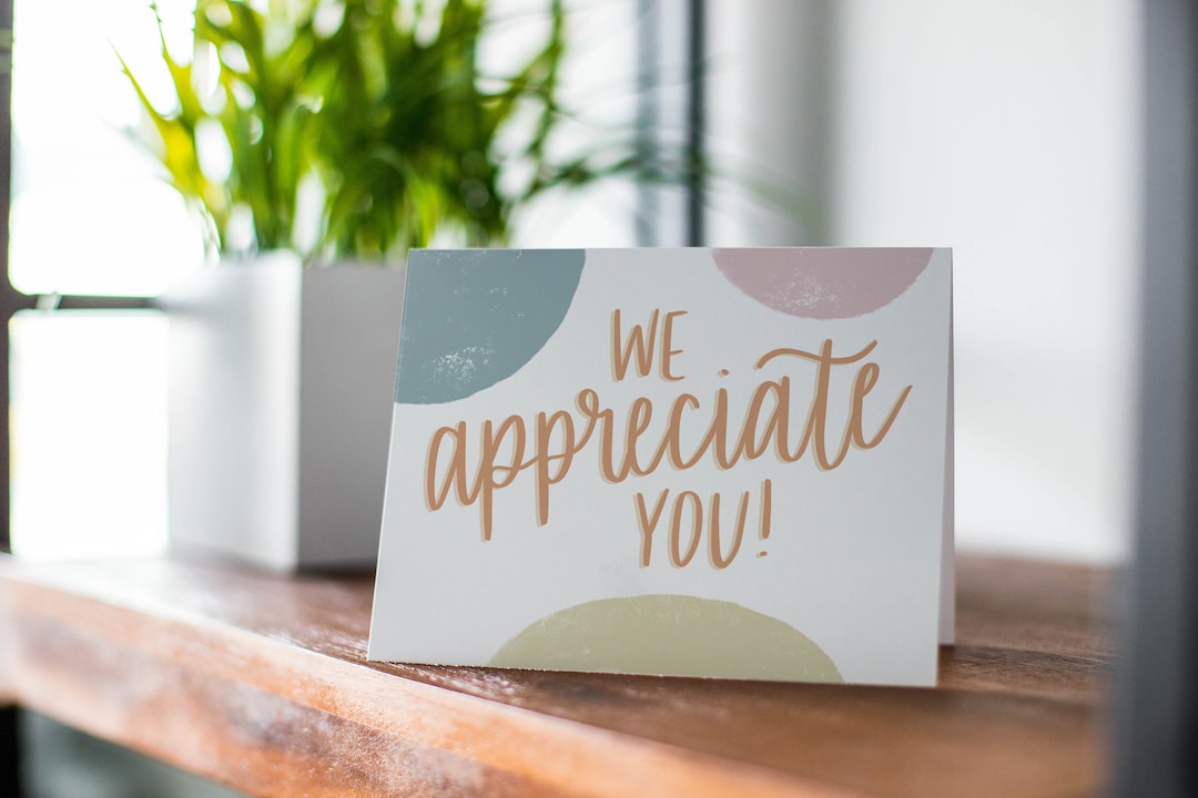 DIGITAL We Appreciate You Card, Gratitude Card - Etsy