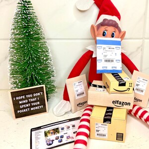 Elf Shopping Spree, Elf Props, Elfazon Packages, DIY Elf Printable ...
