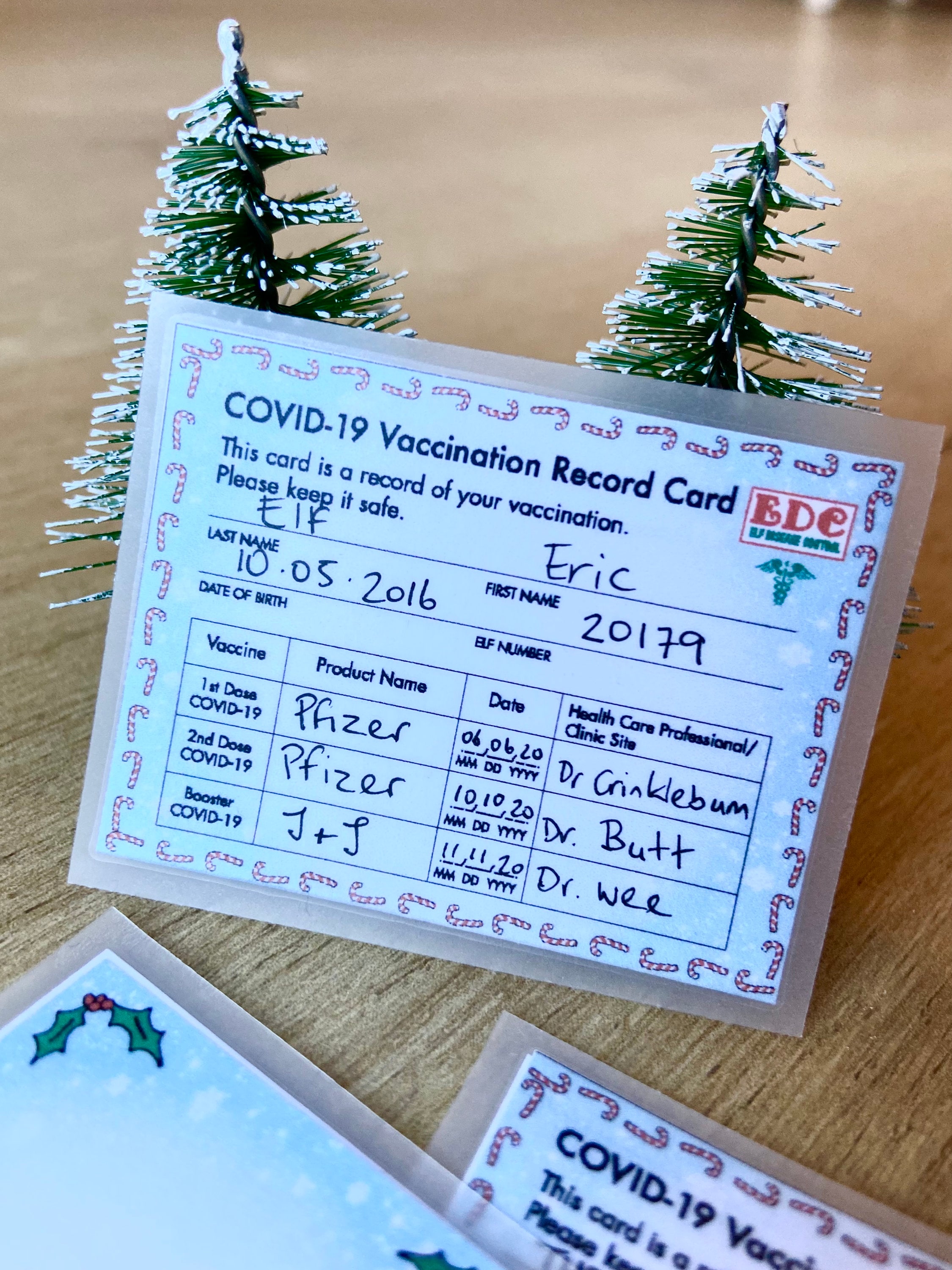 PRINTABLE Elf Props Set, Elf COVID Cert, COVID Elf, Elf Vaccine Record ...