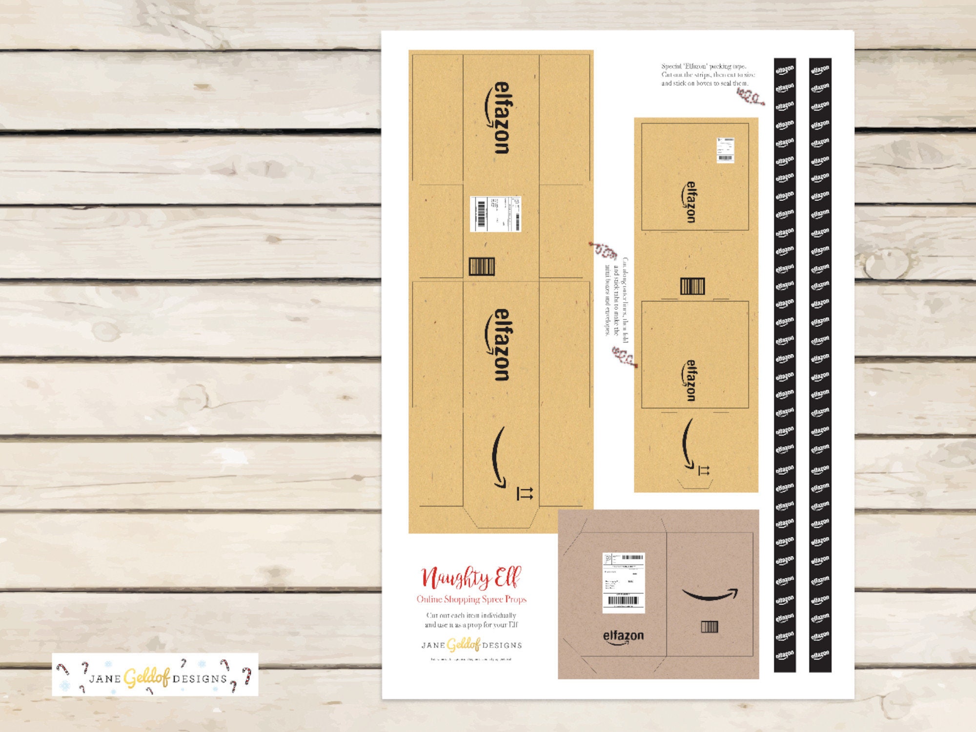 Elf Shopping Spree, Elf Props, Elfazon Packages, DIY Elf Printable ...