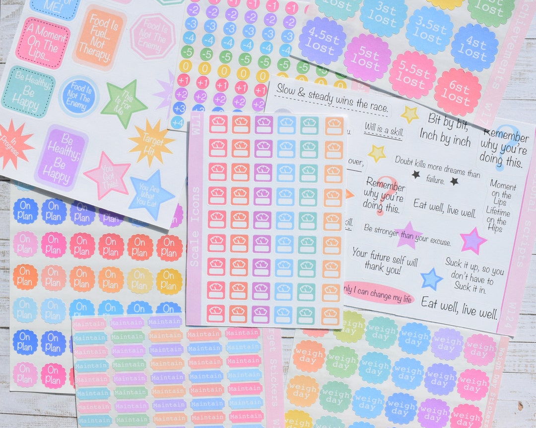 Weight Loss Stickers - Planner Diary Bullet Journal Scrapbooking ...