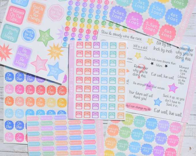 Weight Loss Stickers Planner Diary Bullet Journal Scrapbooking Sticker ...