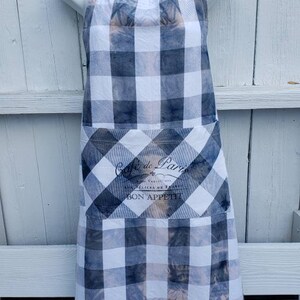 Apron Baking Apron Tie Dye Plaid Apron Café Paris Cooking Apron French ...