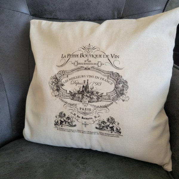 French Script Pillow - Etsy