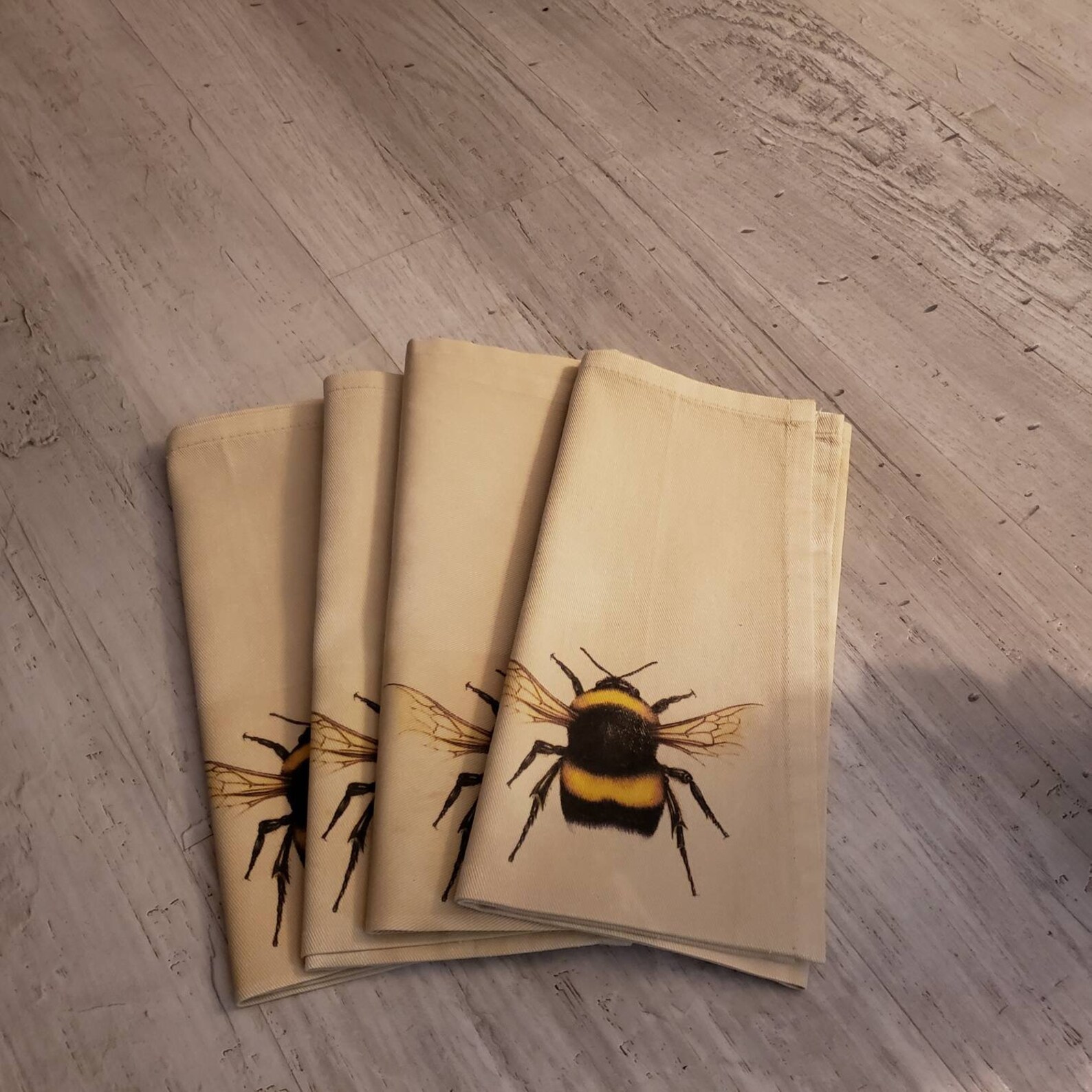 Placemat Napkin Set Bee Napkins Beige Cloth Table Napkins Tie | Etsy