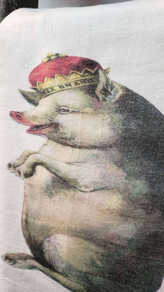 Flour Sack Dish Towel French Country Pig Kitchen Dish Towel - Etsy