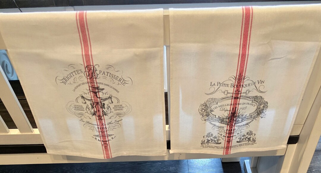 Grain Sack Dish Towel French Wine Stripe Tea Towel Modern Farmhouse ...