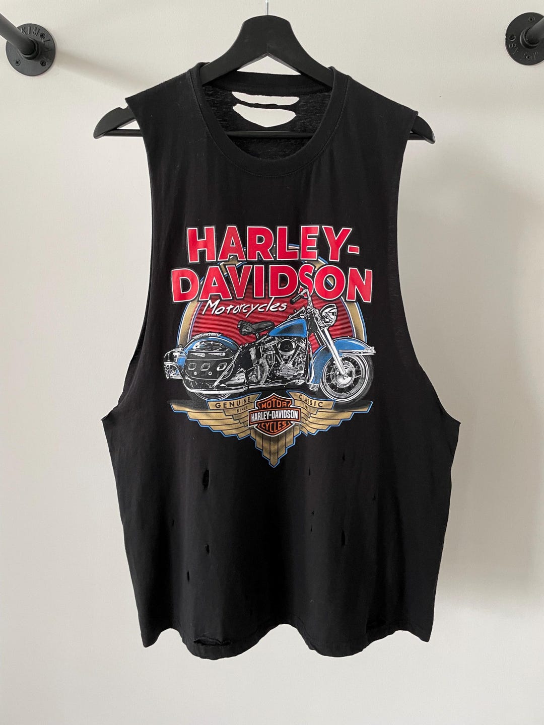 Vintage Harley Davidson Motorcycle Muscle Tee Tank Wife Beater ...