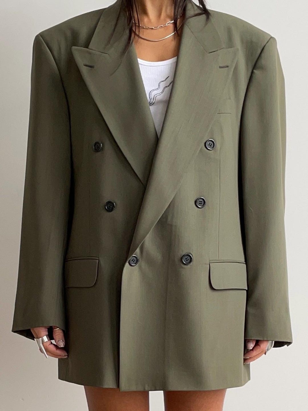 Vintage Harry Rosen Khaki Blazer Double Breast Jacket Suit - Etsy