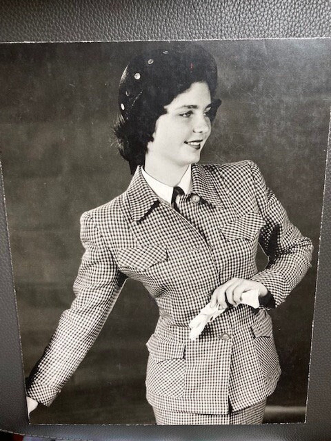 Vintage Photograph; 1950s Female Model in Houndstooth Fabric Jacket - Etsy