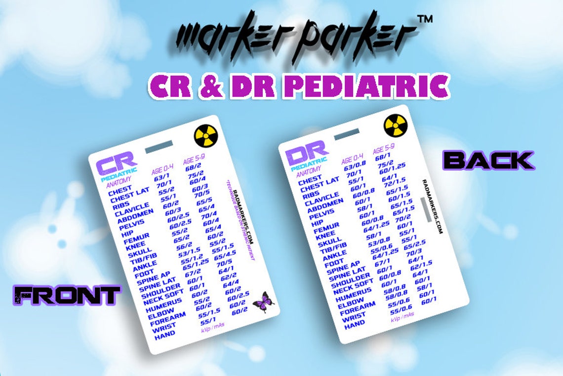 PEDIATRIC DR and CR Technique Chart for X-ray Technologist - Etsy