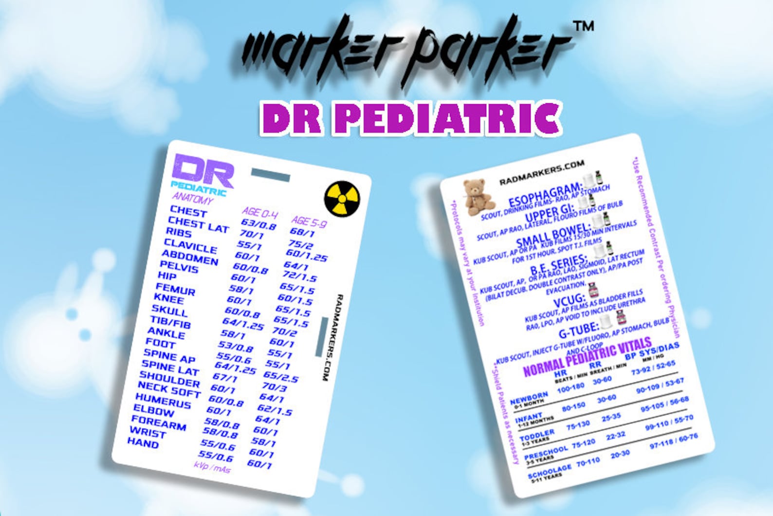 PEDIATRIC DR Technique Chart for X-ray Technologist - Etsy