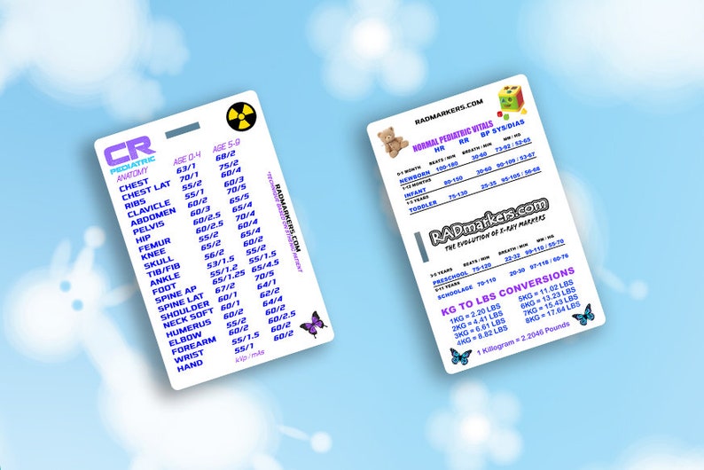 PEDIATRIC CR Technique Chart for X-ray Technologist - Etsy
