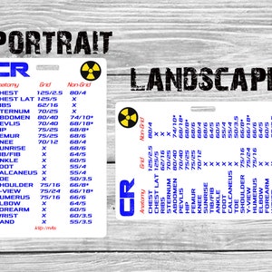 CR or DR Technique Chart for X-ray Technologist - Etsy