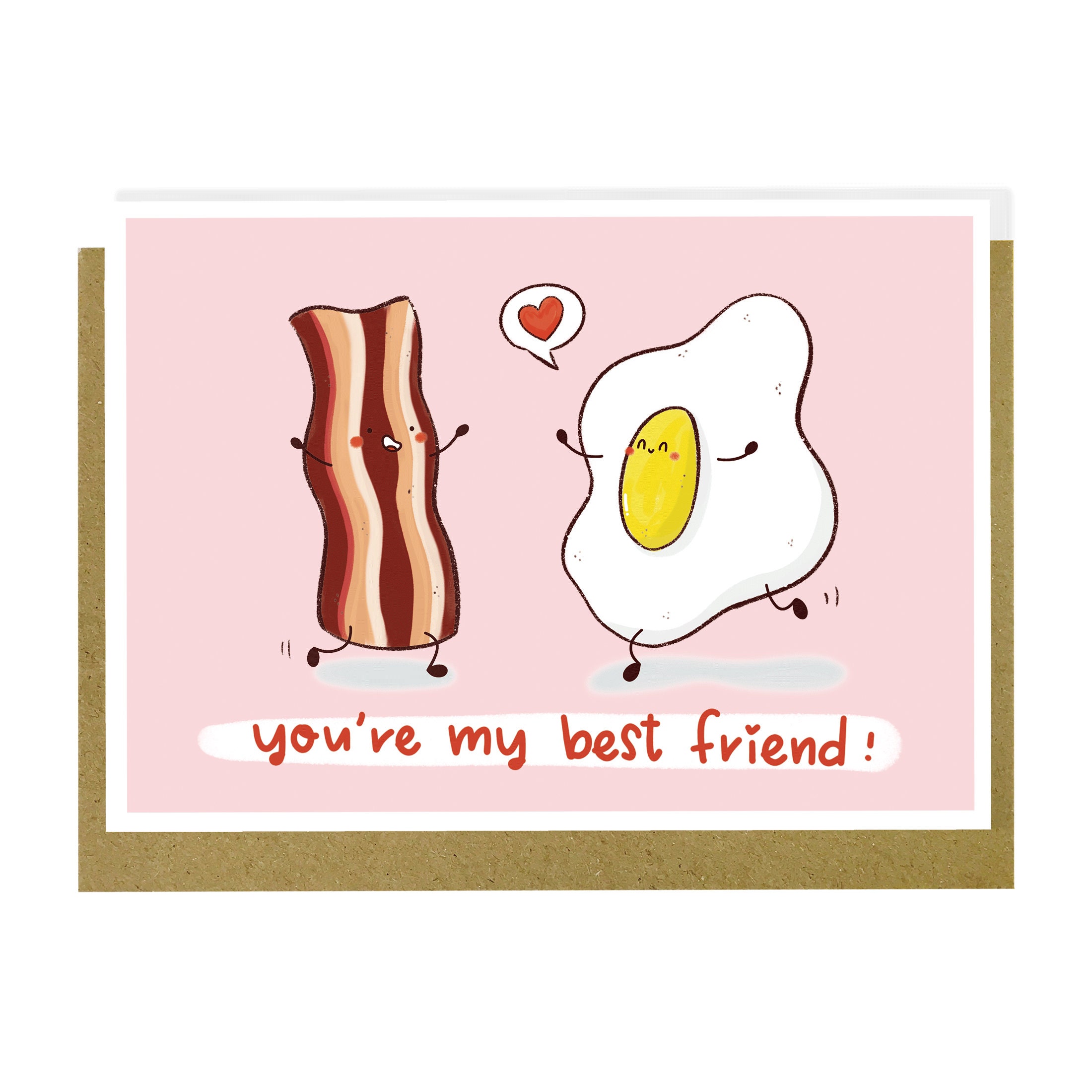 Funny Friendship Card With Egg and Bacon Egg Card for Best - Etsy