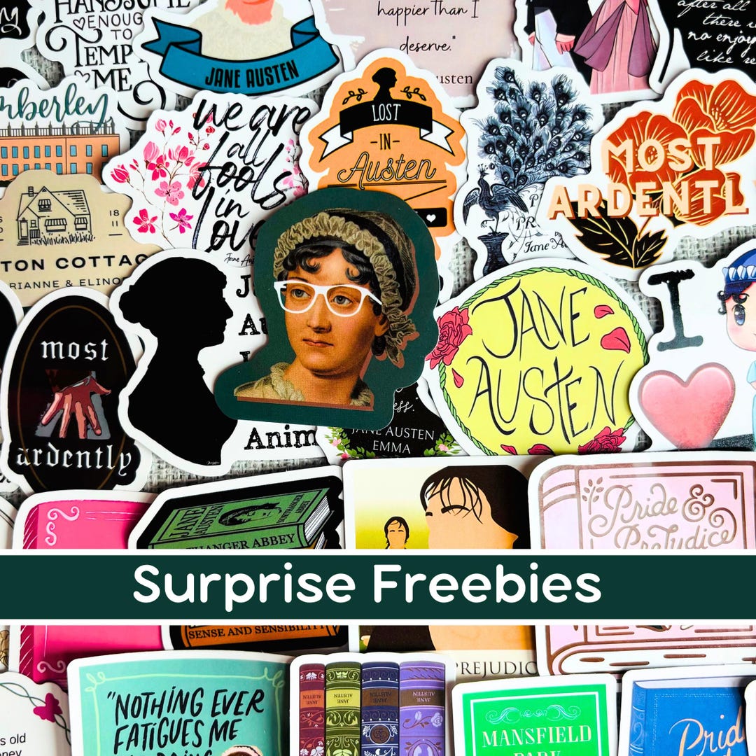 Jane Austen Sticker Gift for Jane Austen Lover Kindle Decal Book ...