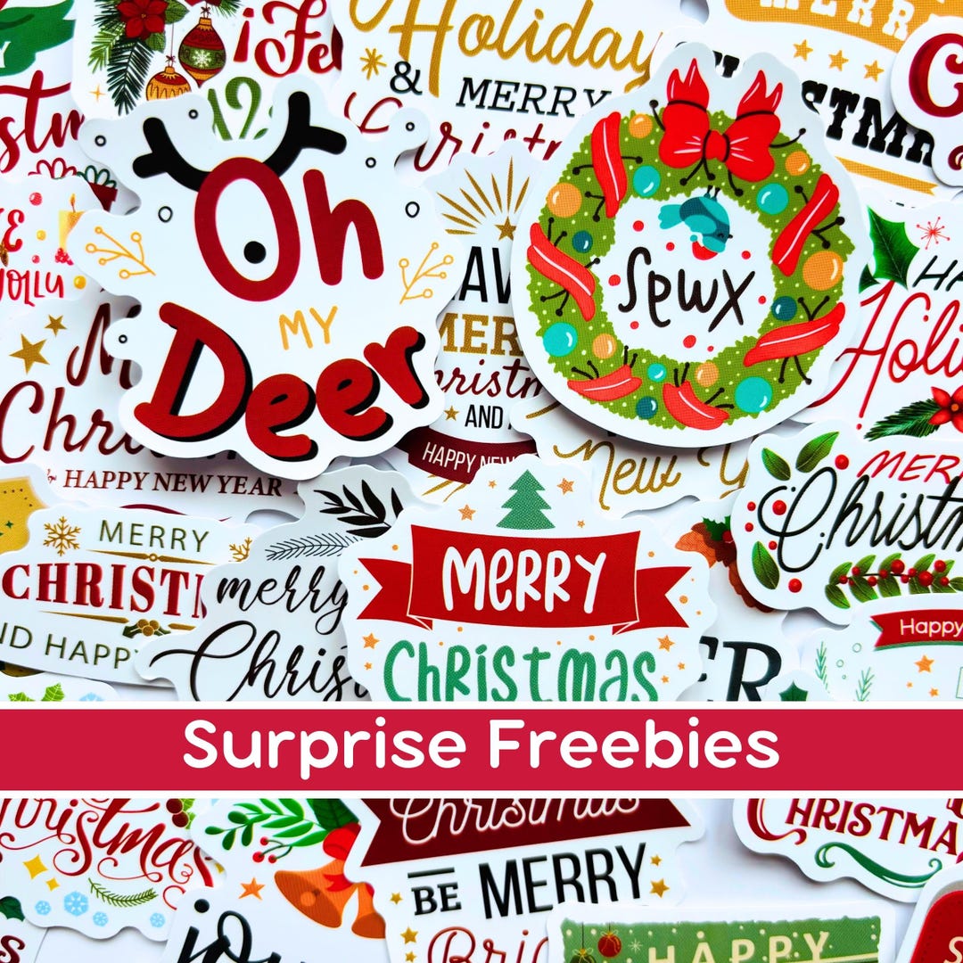 Christmas Word Stickers, Quote Stickers, Christmas Saying Gift Wrapping ...