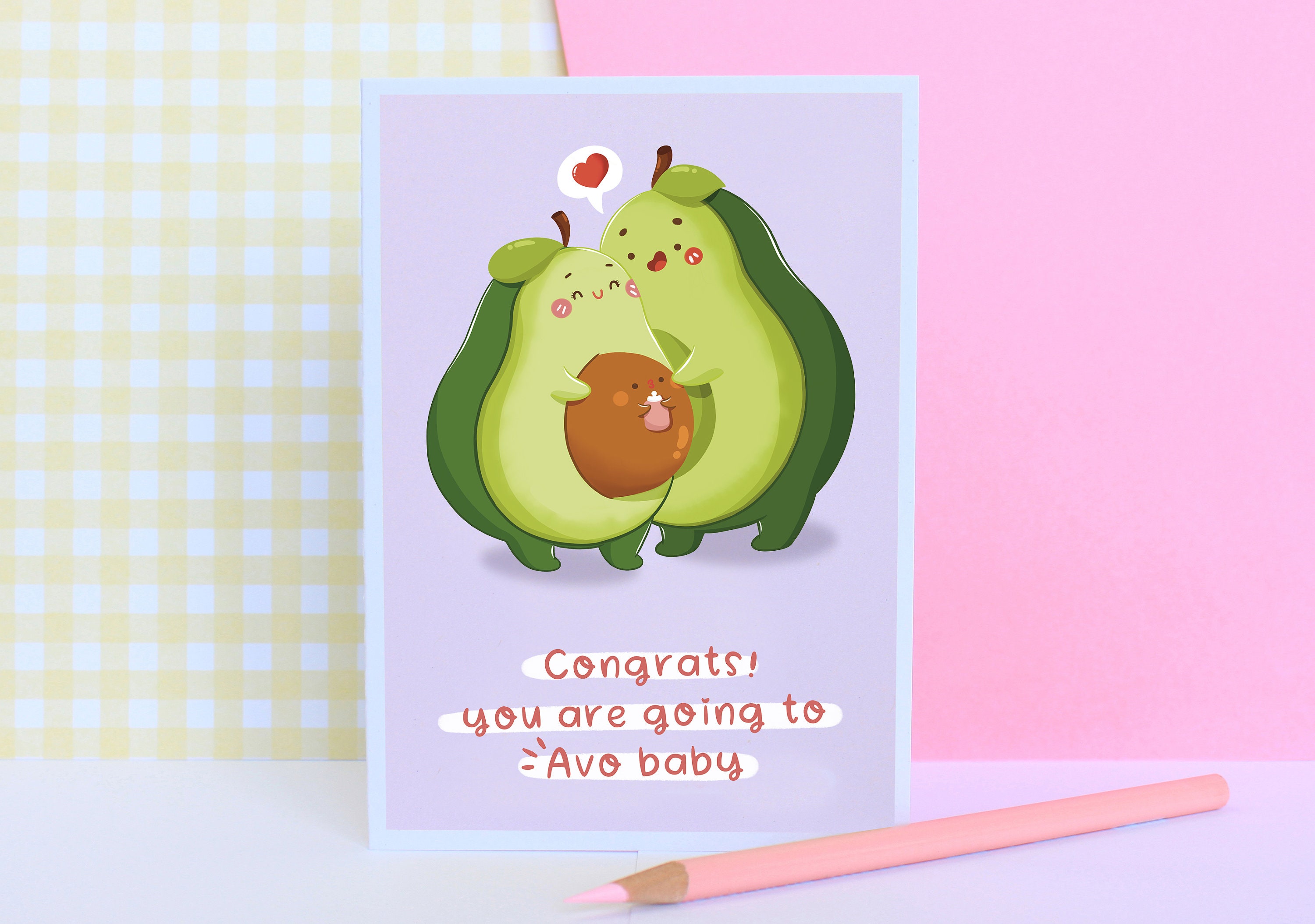 Personalized Avo Baby Card, Funny Avocado Pregnancy Card, Baby Shower ...