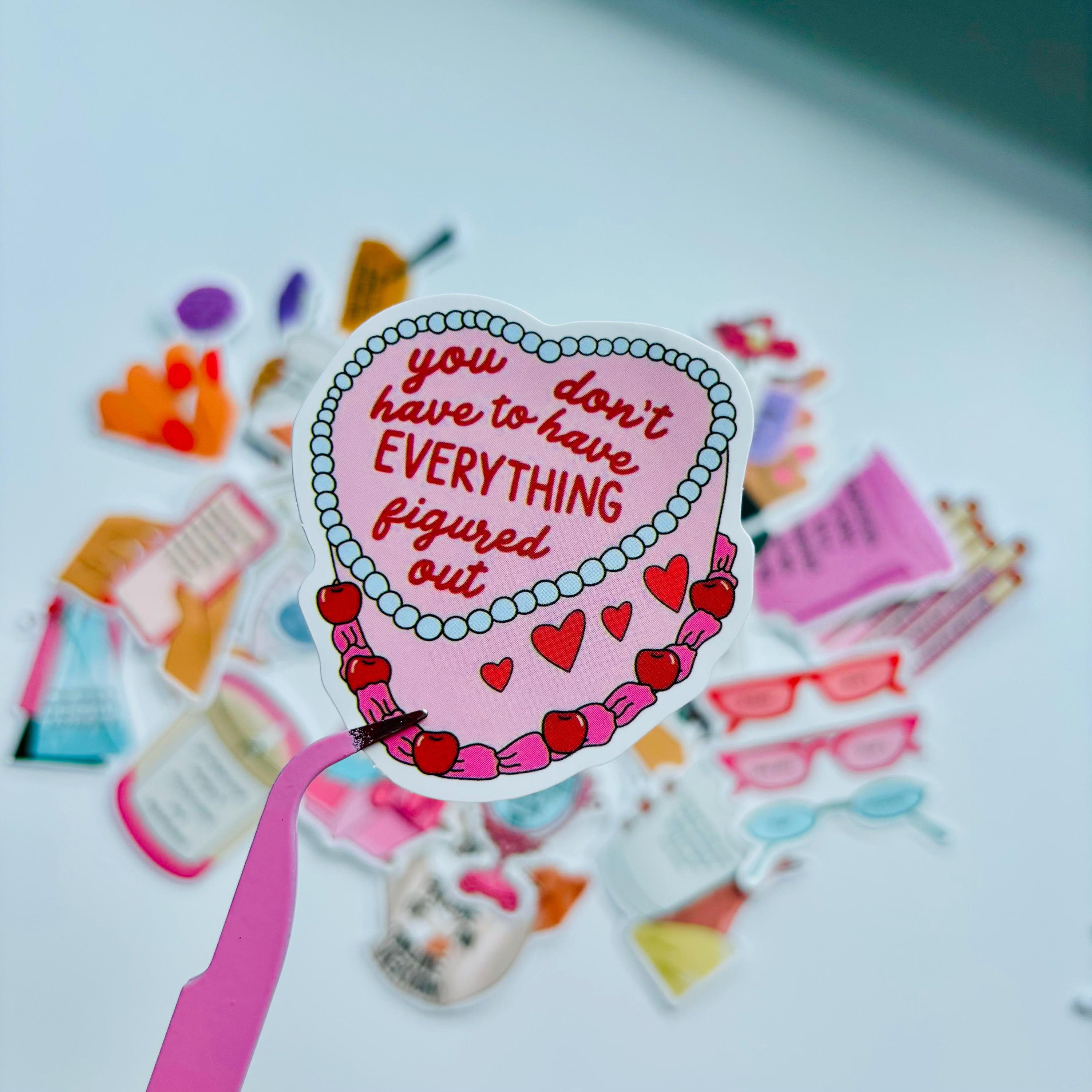 Motivational Affirmation Quote Sticker Bundle, Pink Love Myself Sticker ...