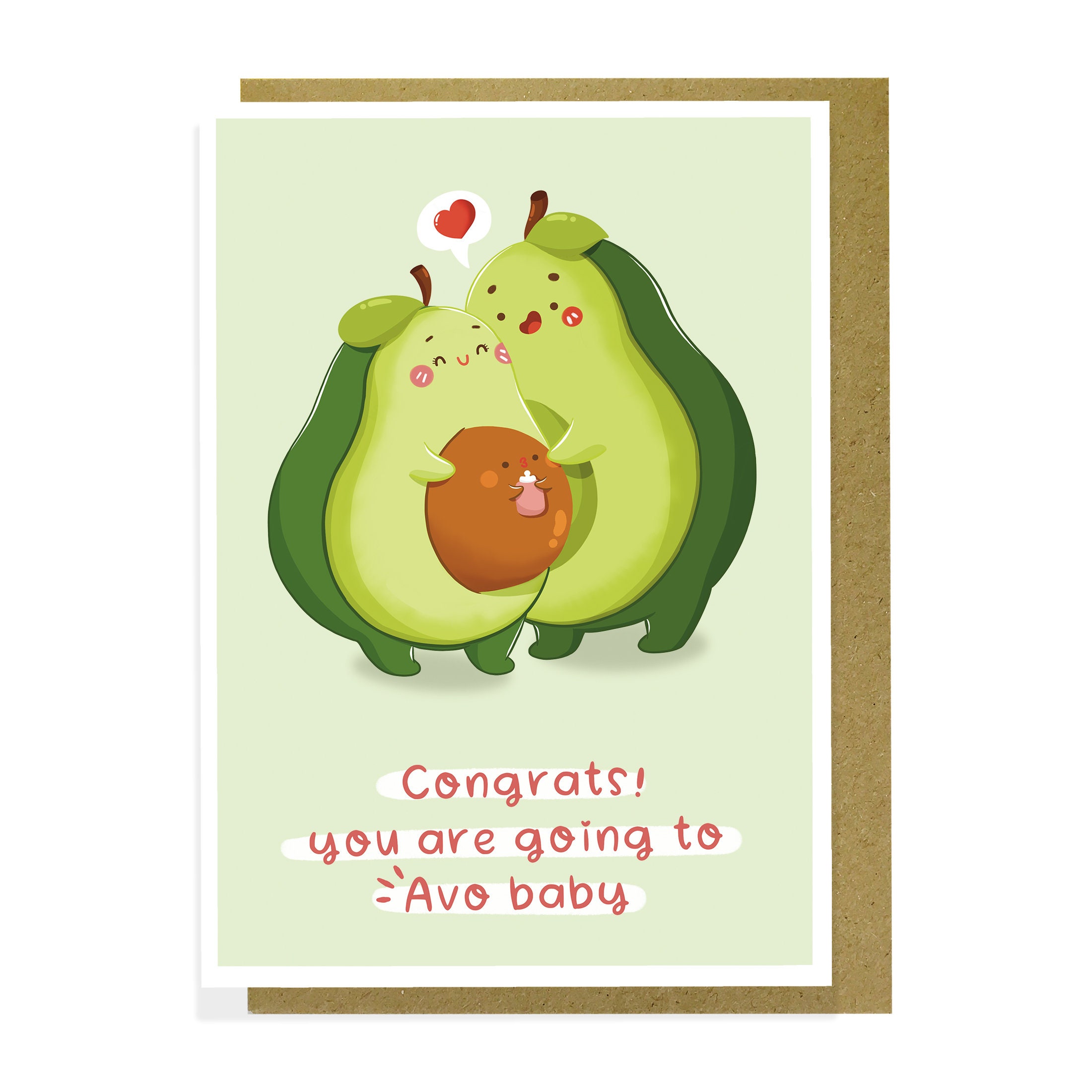 Personalized Avo Baby Card, Funny Avocado Pregnancy Card, Baby Shower ...