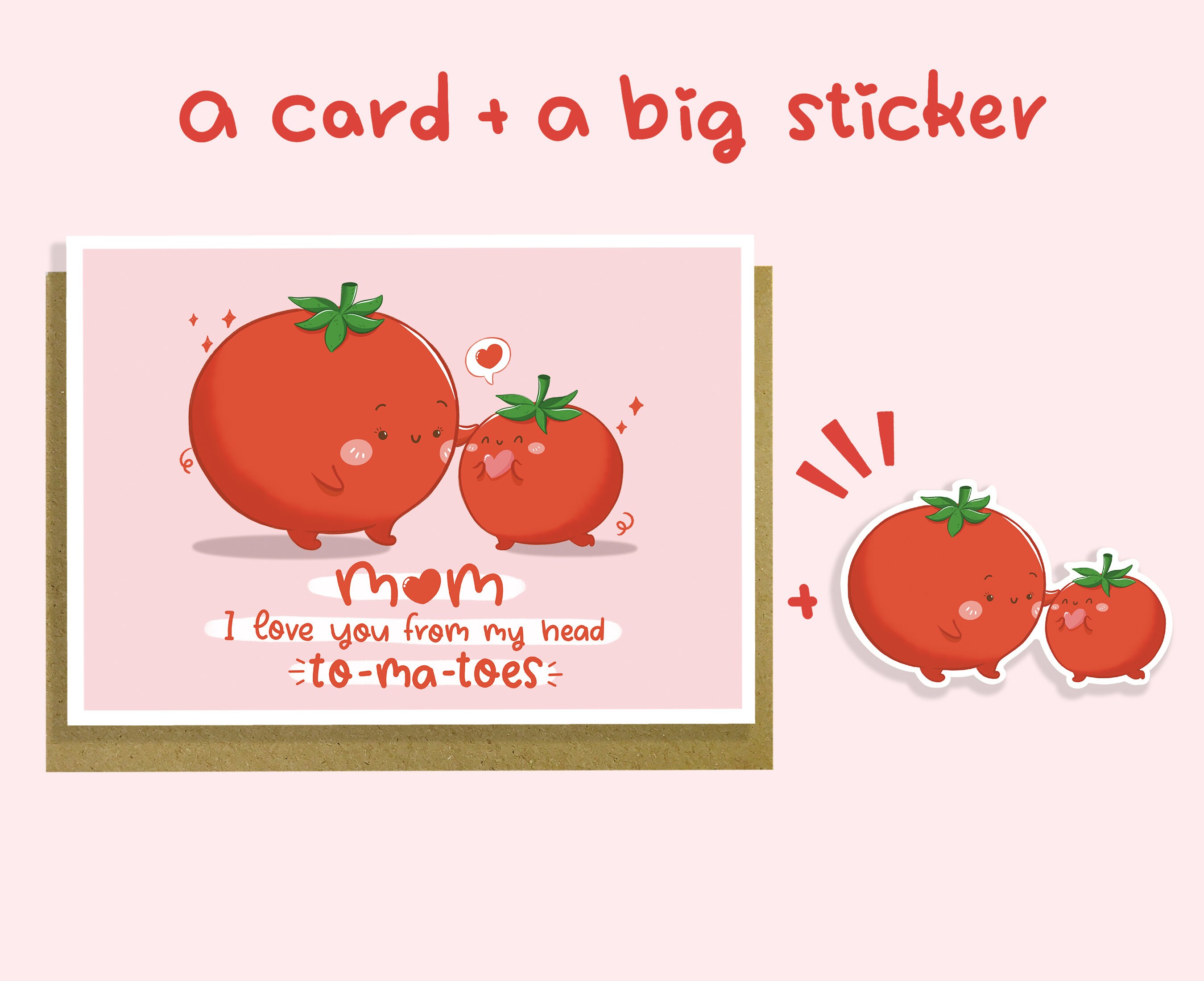 Love You From My Head To-ma-toes Funny Mother's Day Card - Etsy