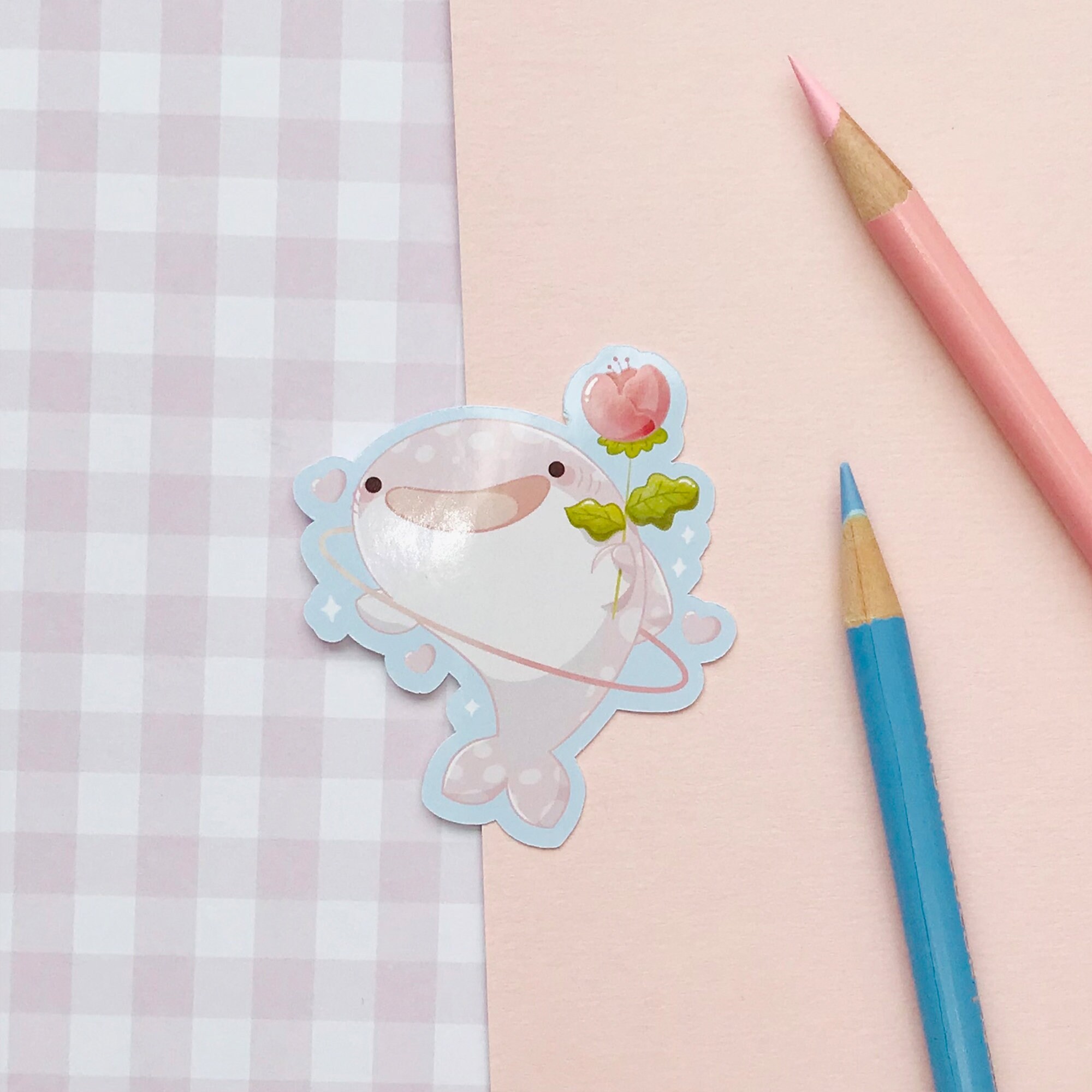 Kawaii Whale Shark Sticker Cute Shark Whale Sticker Sea - Etsy