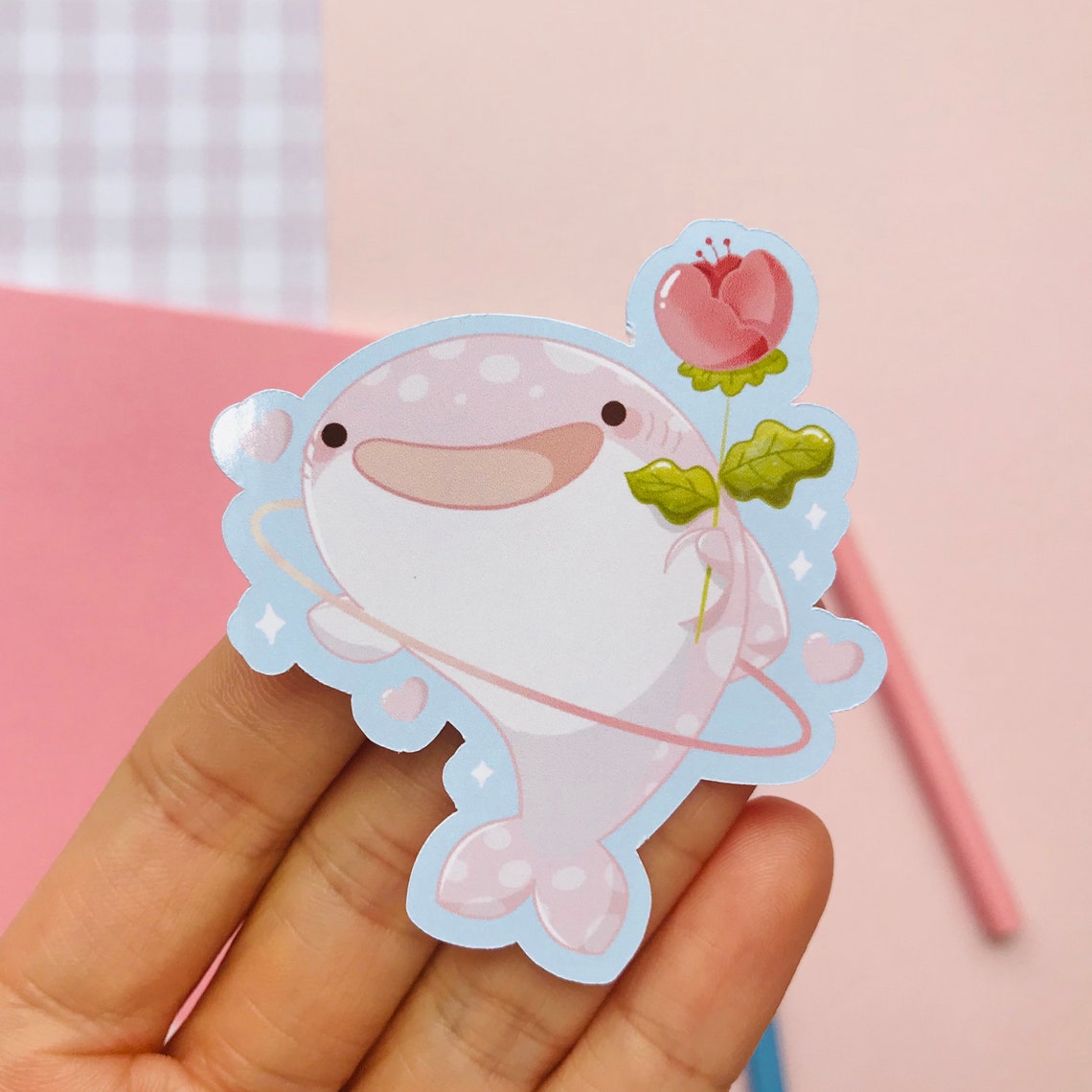 Kawaii Whale Shark Sticker Cute Shark Whale Sticker Sea - Etsy