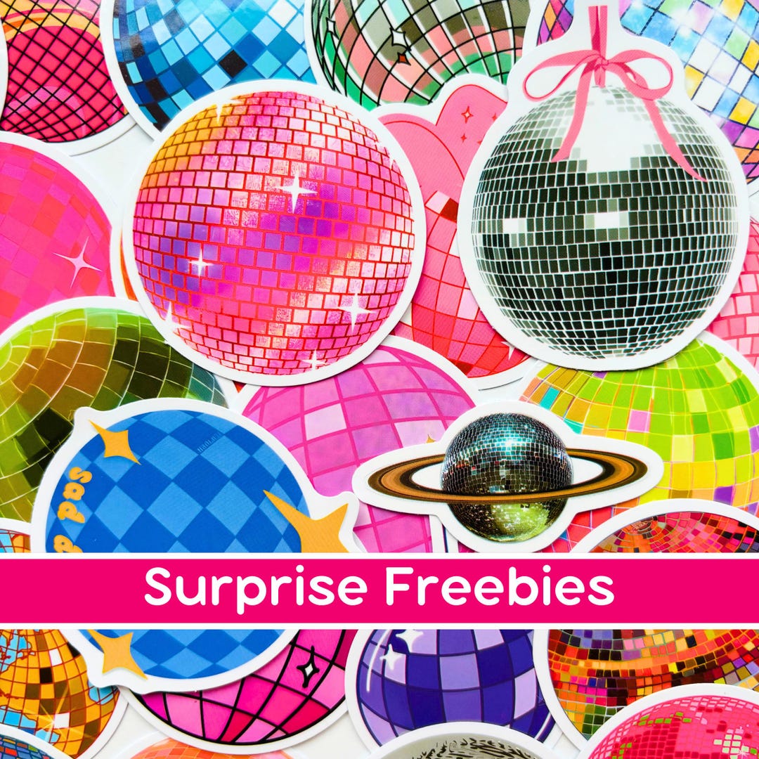 Rainbow Disco Ball Stickers Aesthetic, Mirror Ball Decal, Planet Disco ...