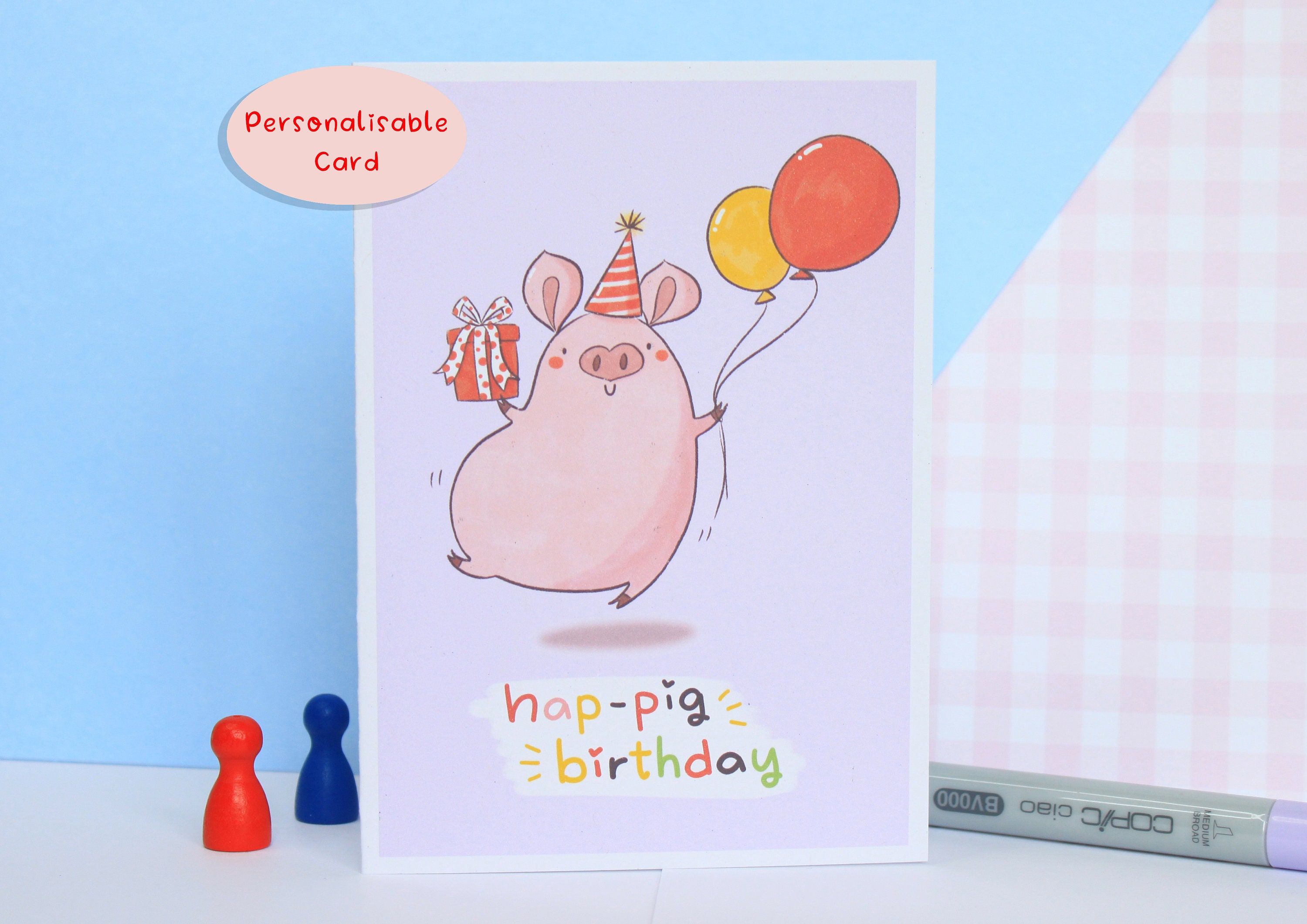 Funny Pig Birthday Card Personalized Birthday Card Pig Pun - Etsy