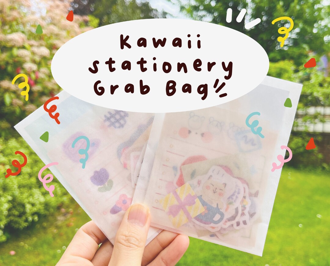 Sticker Grab Bag Kawaii Stationary Mystery Bag Assorted Memo Sheet Grab ...