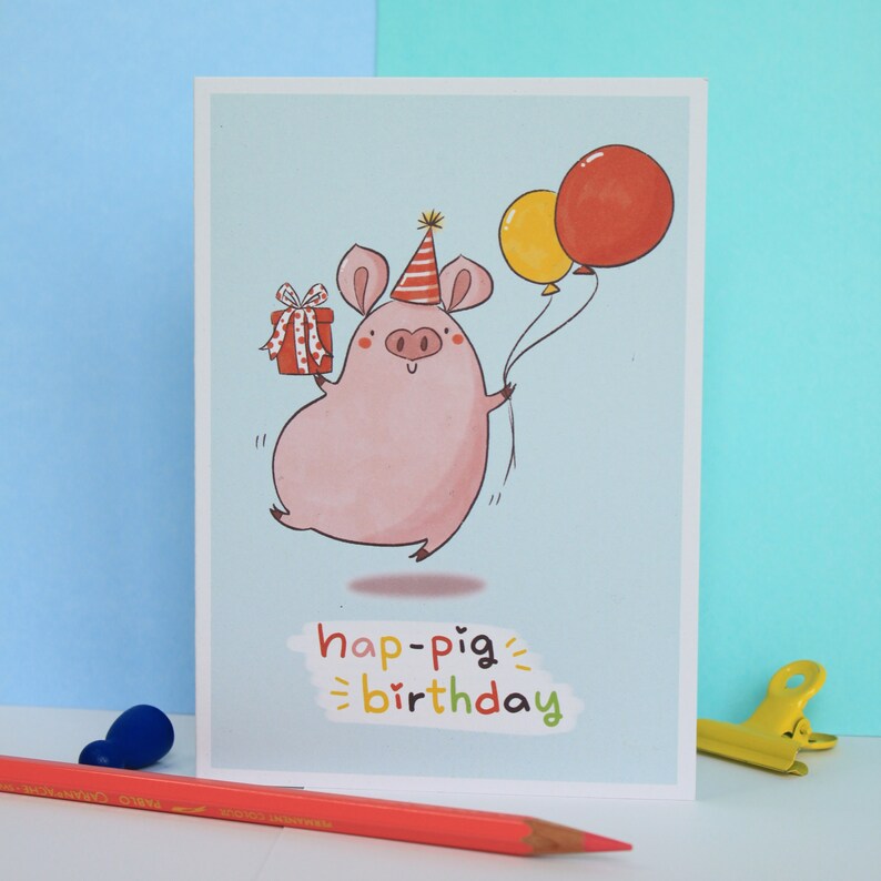 Funny Pig Birthday Card Personalized Birthday Card Pig Pun - Etsy