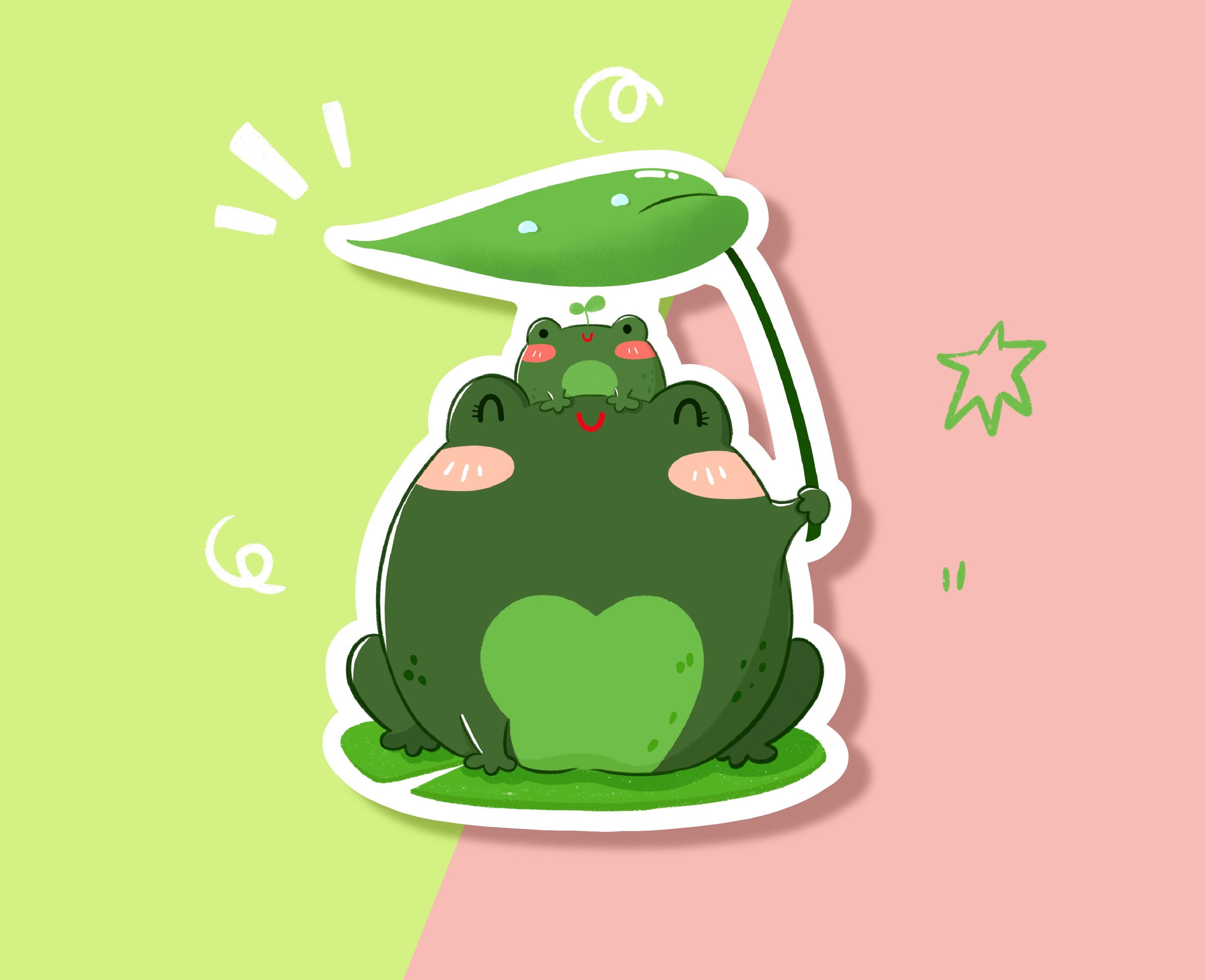 Cute Froggy Sticker Kawaii Frog Sticker Big Animal Sticker - Etsy