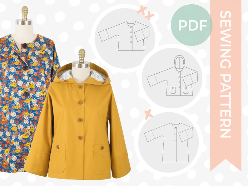 Pdf Sewing Pattern - Jacket + Coat + Overcoat Pattern - Multi-size ...