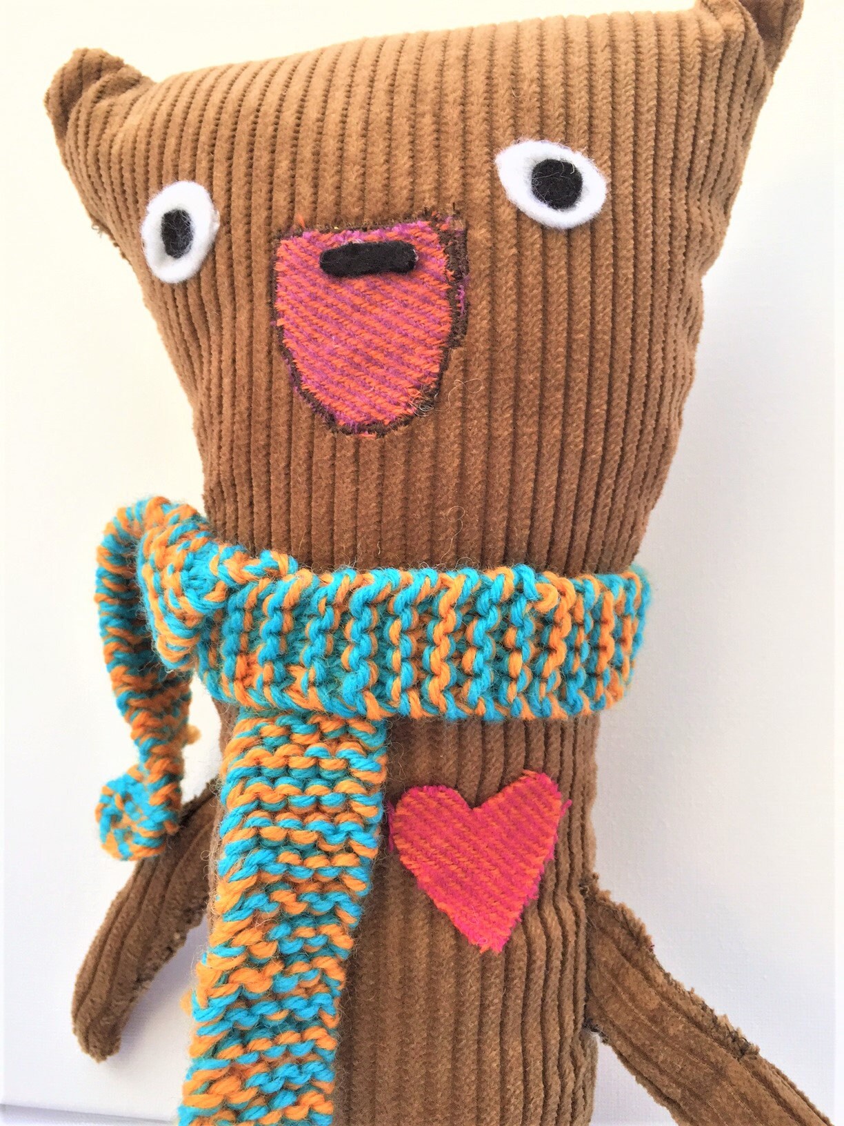 Teddy Bear Soft Toy, Modern Brown Fabric Handmade, Animal Plushie ...