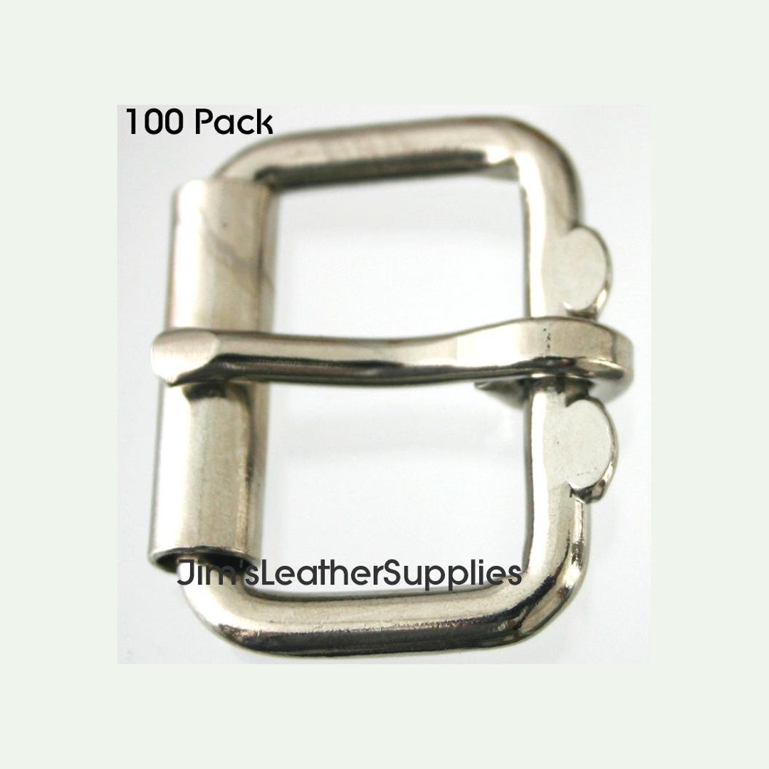 1 1/4 Roller Buckle 100 Pack Heavy Duty Nickel Plated Steel Buckles 732 ...