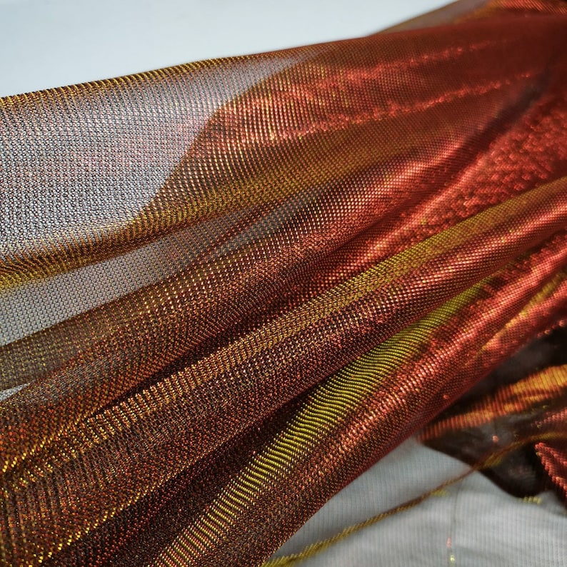 4 Way Stretch Metallic Iridescent Mesh Fabric - Etsy