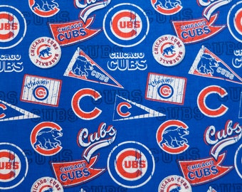 MLB CHICAGO Cubs Throwback Logos Print Baseball 100% Cotton - Etsy