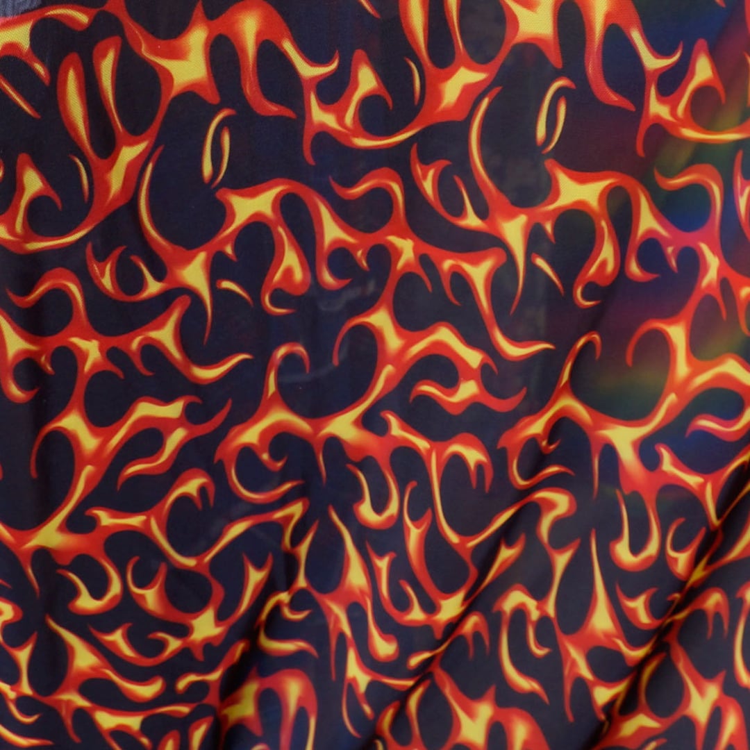 Flaming! Stretch Spandex Fabric - Etsy
