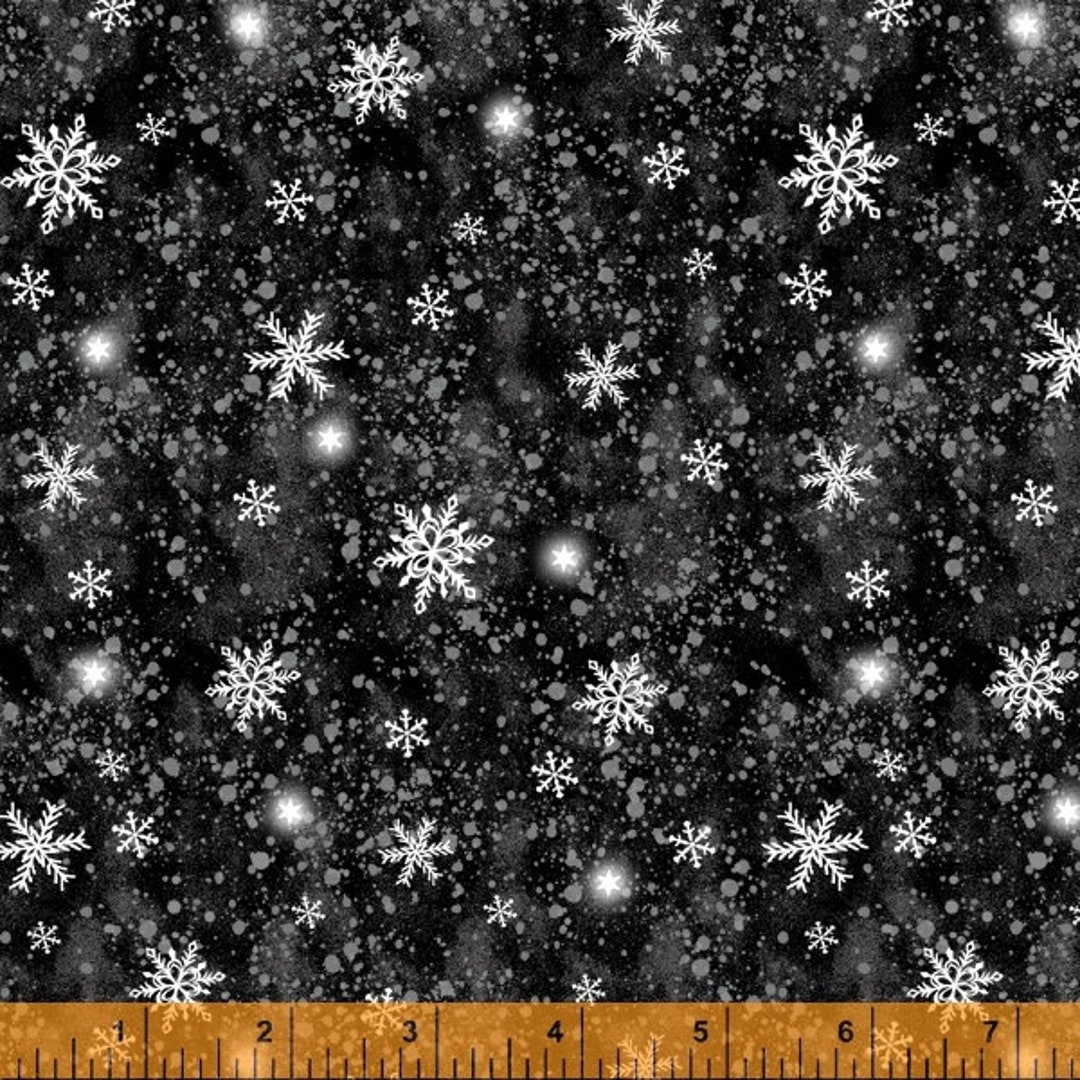Snow Day - Snow Storm - Night - by Windham Fabrics - 100% Cotton Fabric ...